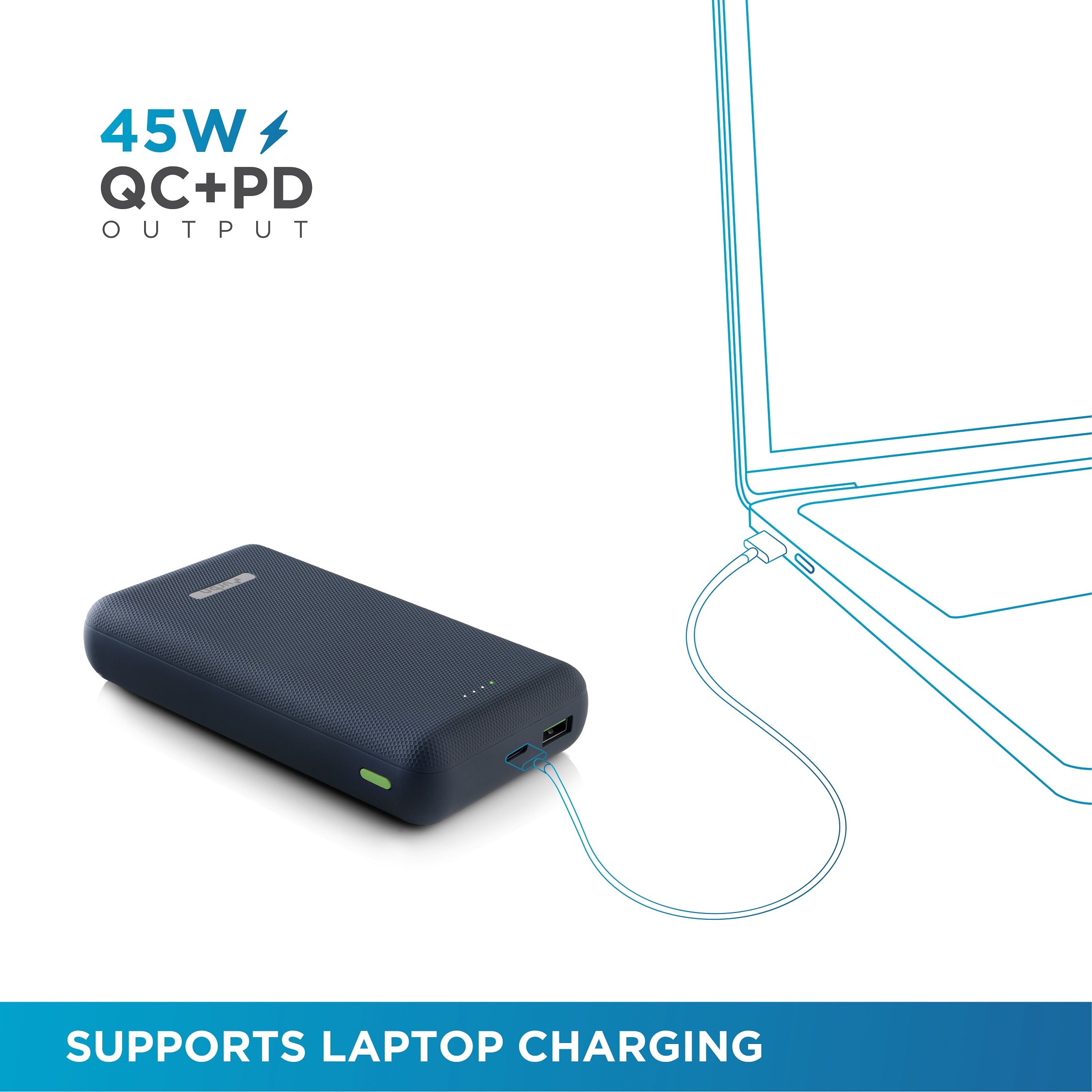 20000 mAh Ultra Compact 45W QC+PD Power Bank